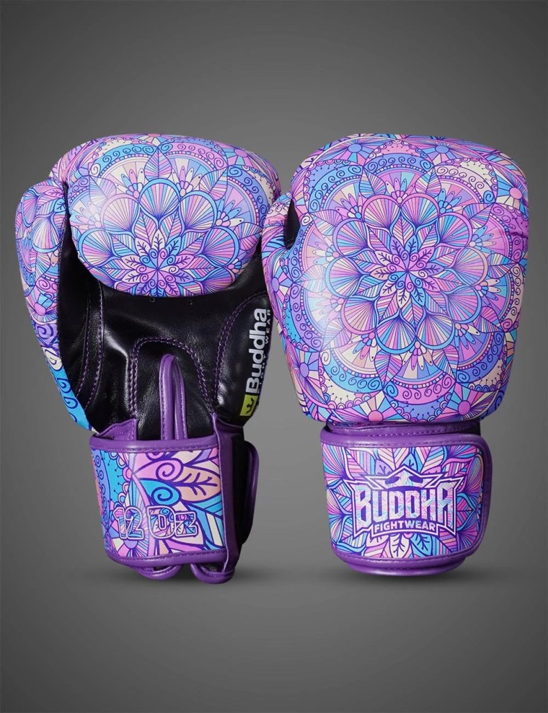 Buddha Mandala Boxing Gloves Pink-Purple