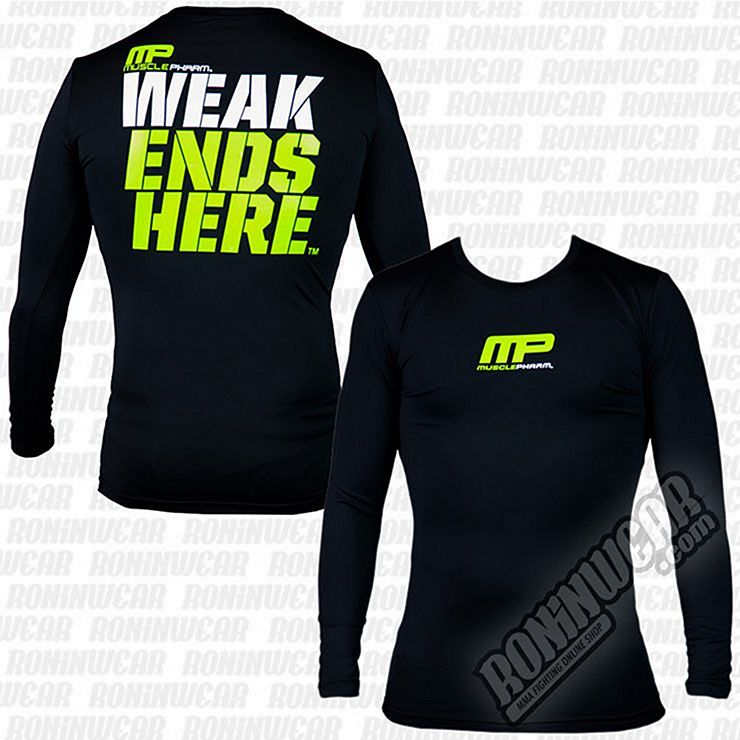 Rashguard Muscle Pharm Weak Ends Here LS Negro